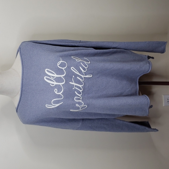 Gilli | Sweaters | Gilli Hello Beautiful Blue Sweater Long Back | Poshmark